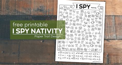Free Printable Nativity I Spy Activity Paper Trail Design