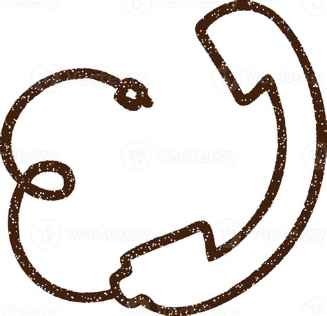 Telephone Receiver Charcoal Drawing 39888939 PNG