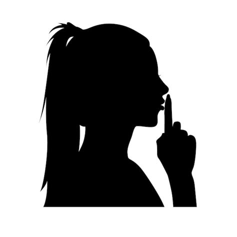 Premium Vector Woman With Finger On Her Lips Silence Gesture Keep