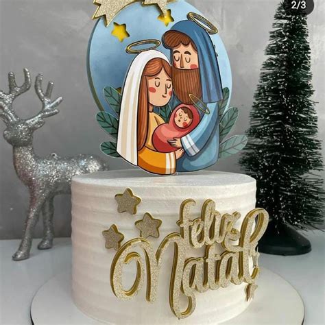 Arquivo Corte topo de Bolo Presépio Feliz Natal studio Elo7