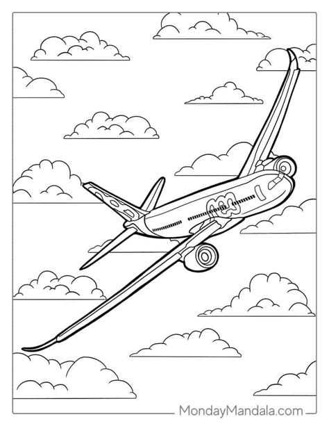 Free Airplane Coloring Pages Inside