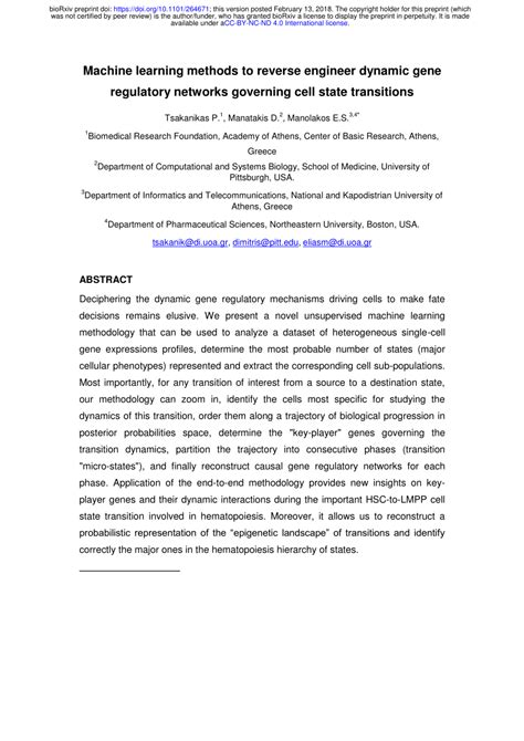 pdf machine learning methods to reverse engineer dynamic gene regulatory networks governing