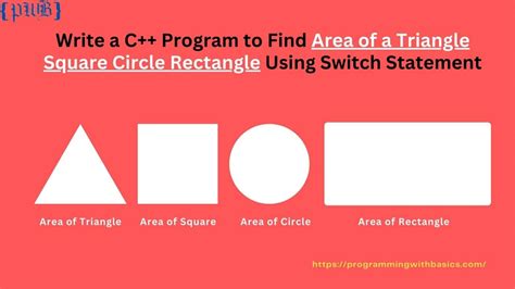 c program to find area of a triangle square circle rectangle using switch statement