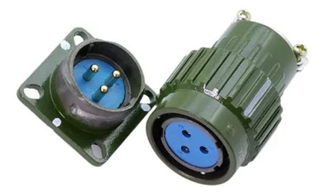 Conector Pinos Militar Em Alum Nio Conjunto Macho E F Mea