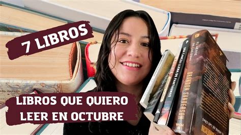 7 LIBROS QUE QUIERO LEER EN OCTUBRE TBR Estado Lector YouTube