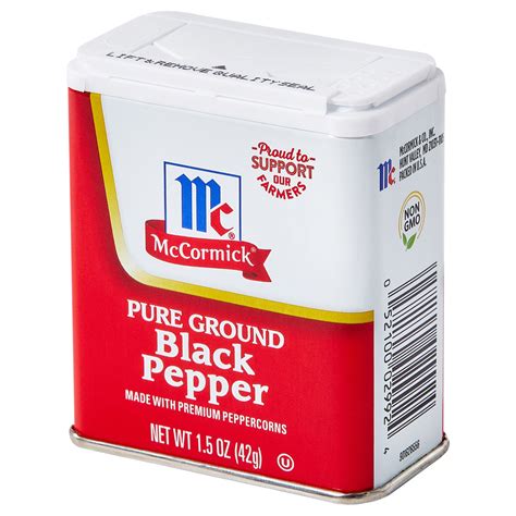 Mccormick Pure Ground Black Pepper Front Right Elevated