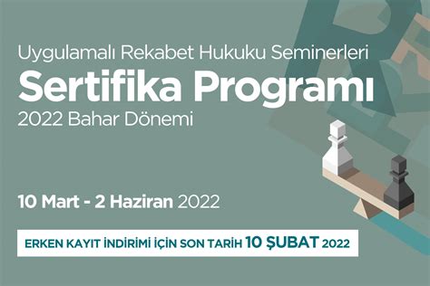 Uygulamal Rekabet Hukuku Seminerleri Sertifika Program Bahar