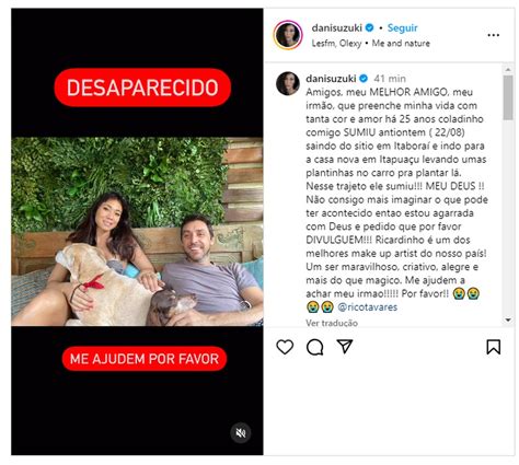 Famosas Se Solidarizam Desaparecimento Do Maquiador Ricardo Tavares