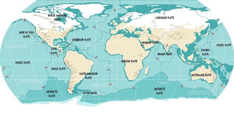 mapa mundial que muestra los límites de las placas tectónicas 2811865
