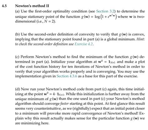 newton s method ii a use the first order optimality