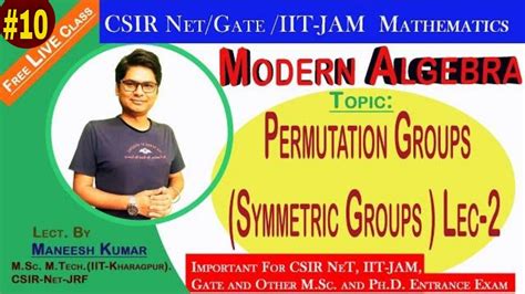 10 symmetric groups sn order of permutation group theory csir net mathematics youtube