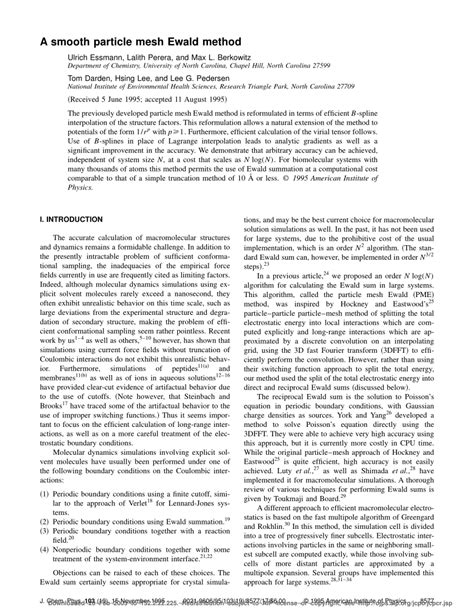 pdf a smooth particle mesh ewald method