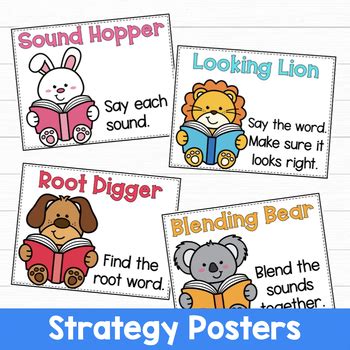 Science Of Reading Decoding Strategies Posters And Bookmarks TPT