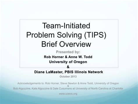team initiated problem solving tips