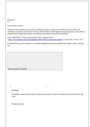 AOL 4 Empreendedorismo Pergunta 1 1 Todo Empreendedor Tem O Desejo