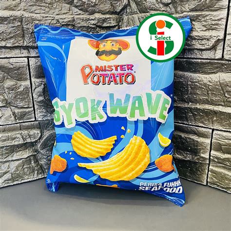 Halal Mister Potato Syok Wave Potato Chips Spicy Chicken Bbq Seafood