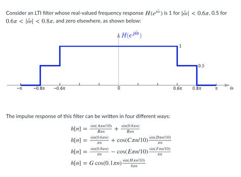 [solved] consider an lti filter whose real valued frequency response h ej course hero