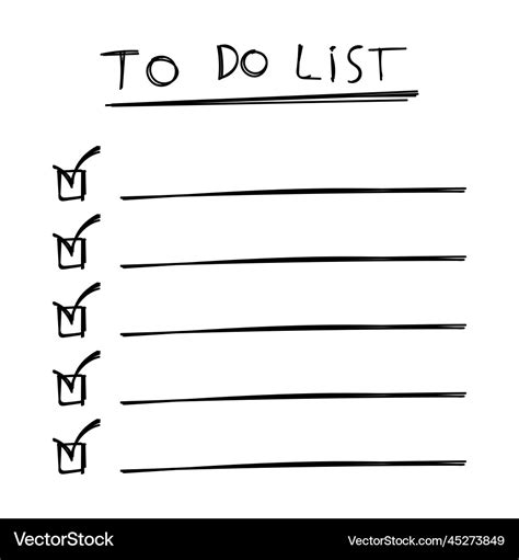 To Do List Icon With Hand Drawn Text Checklist Vector Image