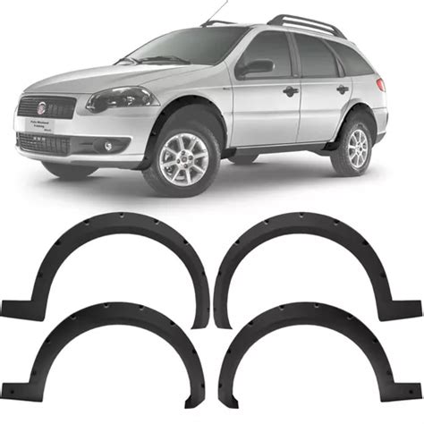 Kit 4x Moldura Paralama Fiat Palio Weekend Trekking 2012