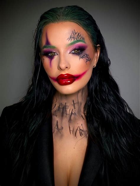Female Joker Halloween Make Up Maquillage Halloween Joli Id Es De