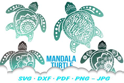 Mandala Sea Turtle SVG DXF Cut Files Bundle 407720 Illustrations