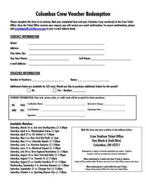 Fillable Online Voucher Redemption Form Fax Email Print PdfFiller