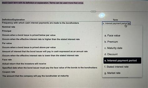 Solved Match Each Term With Its Definition Or Explanation Chegg