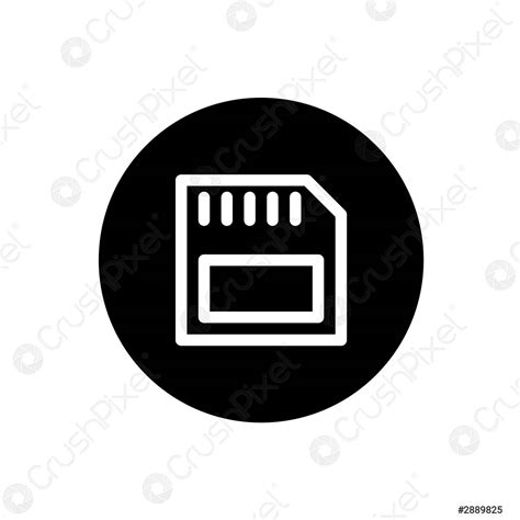 Sd Card Icon Sd Card Sign Symbol In Black Round Stock Vektorgrafi