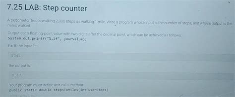 Solved Lab Step Counter A Pedometer Treats Walking Chegg