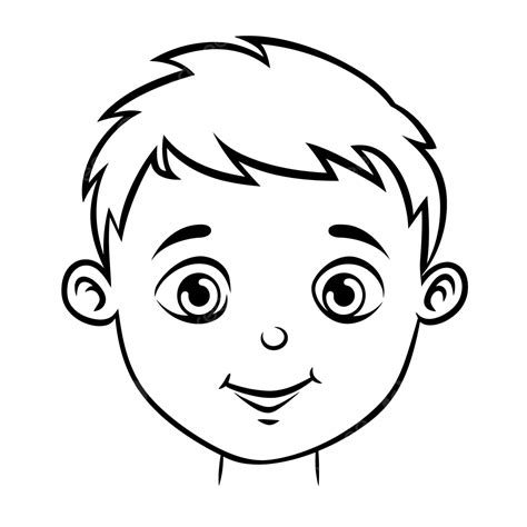 Boy S Head In Black And White Coloring Pages Outline Sketch Drawing