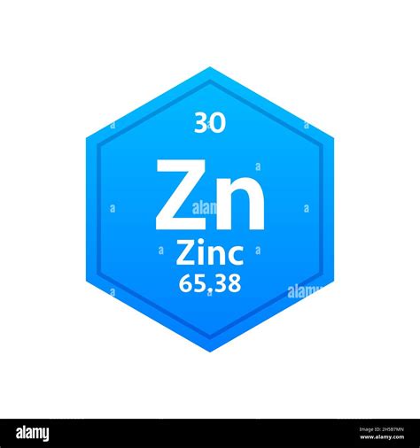Zinc Symbol Chemical Element Of The Periodic Table Vector Stock