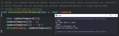 Concatenar Char Y String En C Parzibyte S Blog