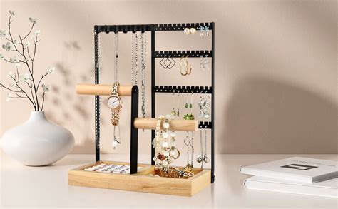 Flymer Présentoir à Bijoux Porte Boucles d Oreilles avec Plateau et