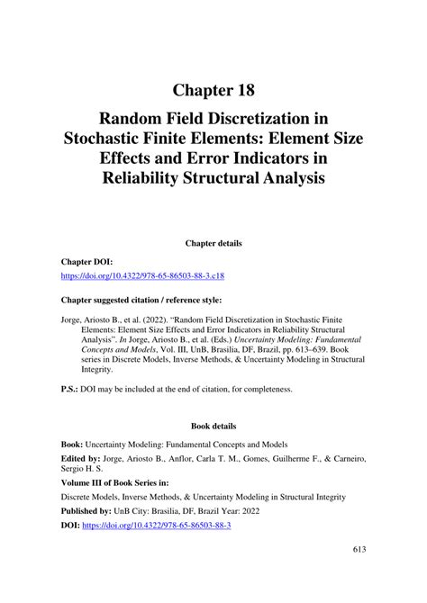 pdf random field discretization in stochastic finite elements element size effects and error