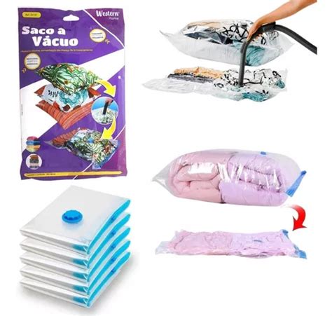 Kit 5 Sacos A Vácuo Organizador P 50x60cm Roupa Viagem Mala Frete grátis