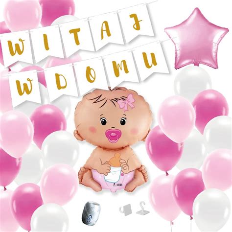 Box balonowy zestaw balonów WITAJ W DOMU złoty OCHprosze