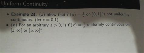 solved uniform continuity example 21 a show that