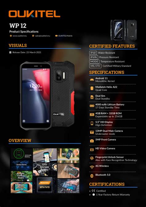 Oukitel Wp Rugged Phone Military Mobiles