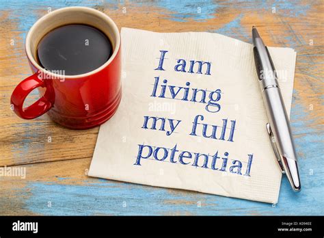 I Am Living My Full Potential Positive Affirmation Handwriting On A