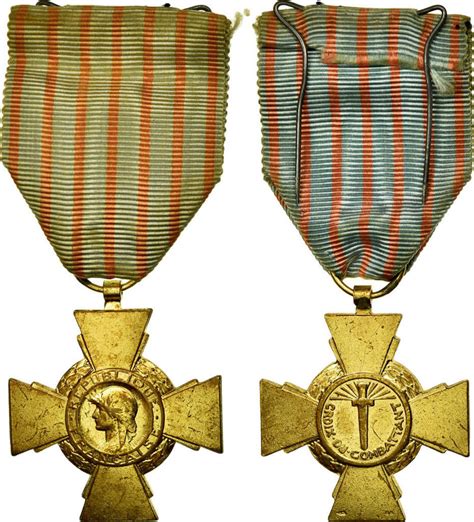 Frankreich Medaille 1914 1918 Croix Du Combattant Good Quality Bronze