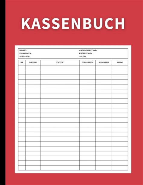Kassenbuch Einfache und Übersichtliche Buchführung von Einnahmen und
