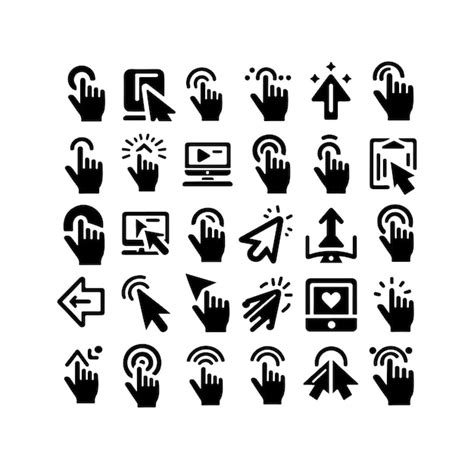 Set Of Arrow Web Cursors Set Computer Pointer Click Icon Clicking