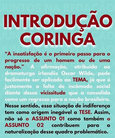 Exemplo de introdução Dicas enem Redação enem dicas Enem