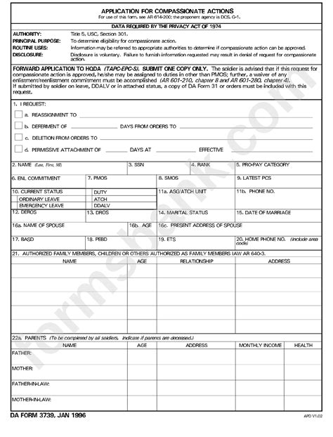 Da Form Pdf Fillable Printable Forms Free Online