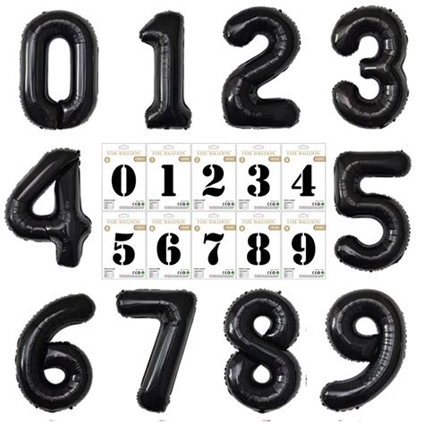 OGROMNY BALON FOLIOWY CYFRA 50 CZARNY BALONY URODZINY 100 CM XXL HEL