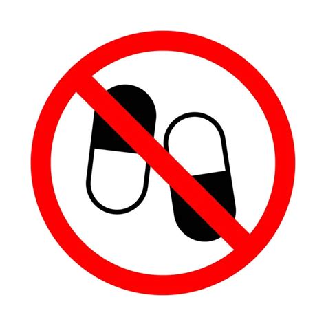 Pill Medicine Drug Ban Black Silhouette Icon Medication Narcotic