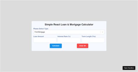 React Loan And Mortgage Calculator Codesandbox