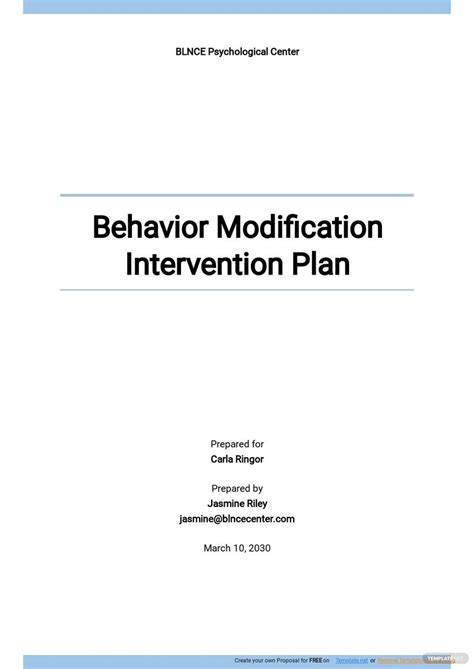 Behavior Intervention Plan Template Pdf