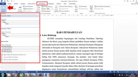 Cara Membuat Daftar Isi Otomatis Di Microsoft Word Siap Ujian