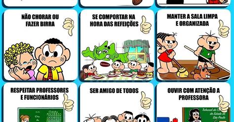Cartaz combinados Turma da Mônica Combinados a Turm Rotina na